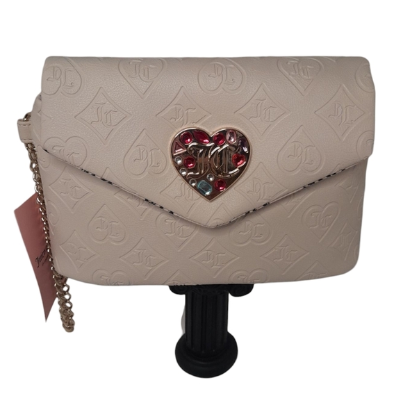 Juicy Couture | Bags | Juicy Couture Cream Clutch With Heart Accent ...